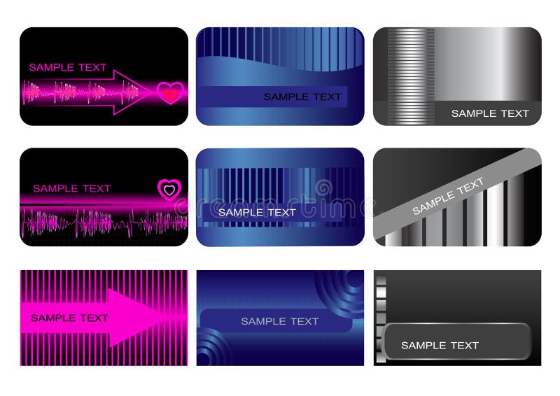 Conjunto De Tarjetas. Vector. Ilustración del Vector - Ilustración de ...