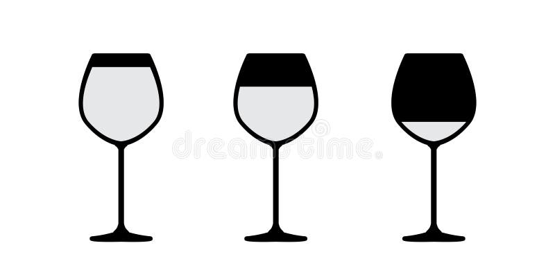 Conjunto De Tres Copas De Vino Ilustración del Vector - Ilustración de ...