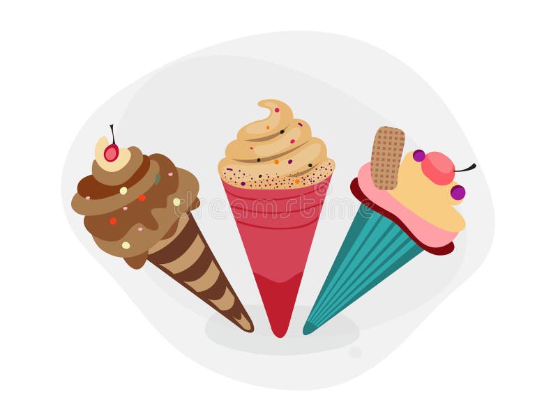 Conjunto De Tres Helados. Fotografía de archivo - Imagen: 28000532