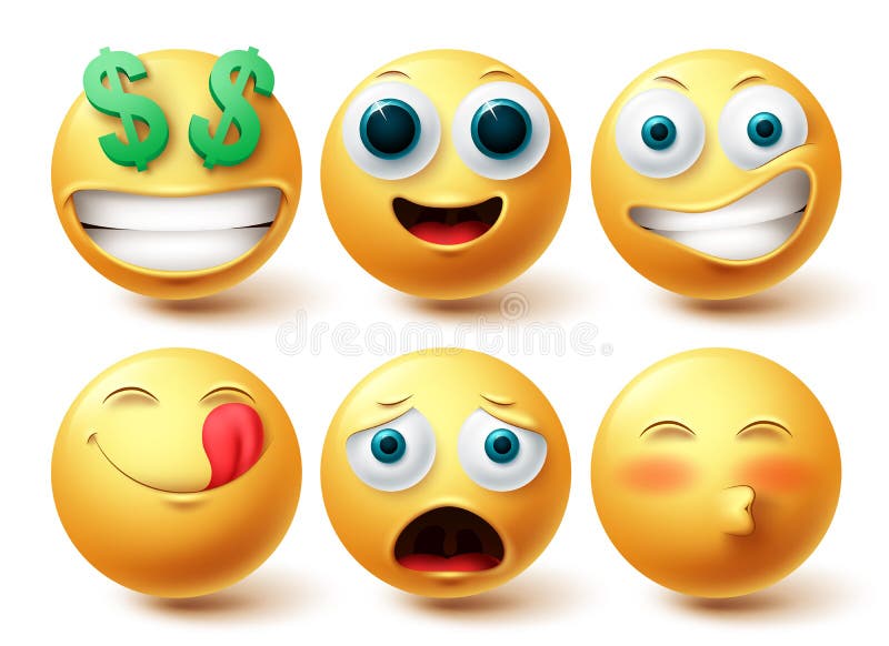 Conjunto De Vector Smiley De Emoji. Smileys Emoticon Colección Feliz ... Conjunto De Vector Smiley De Emoji. Smileys Emoticon Colección Feliz ...