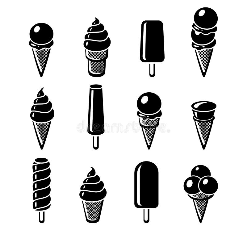 Conjunto del helado Vector ilustración del vector. Ilustración de fondo ...