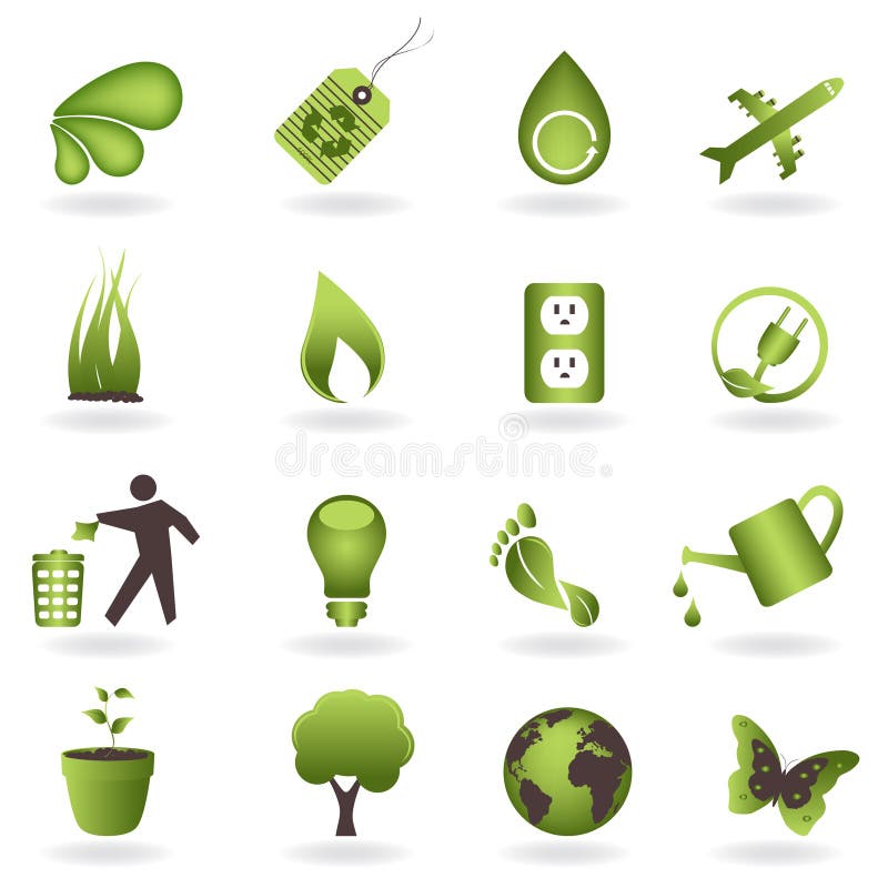Conjunto del icono de Eco ilustración del vector. Ilustración de ...