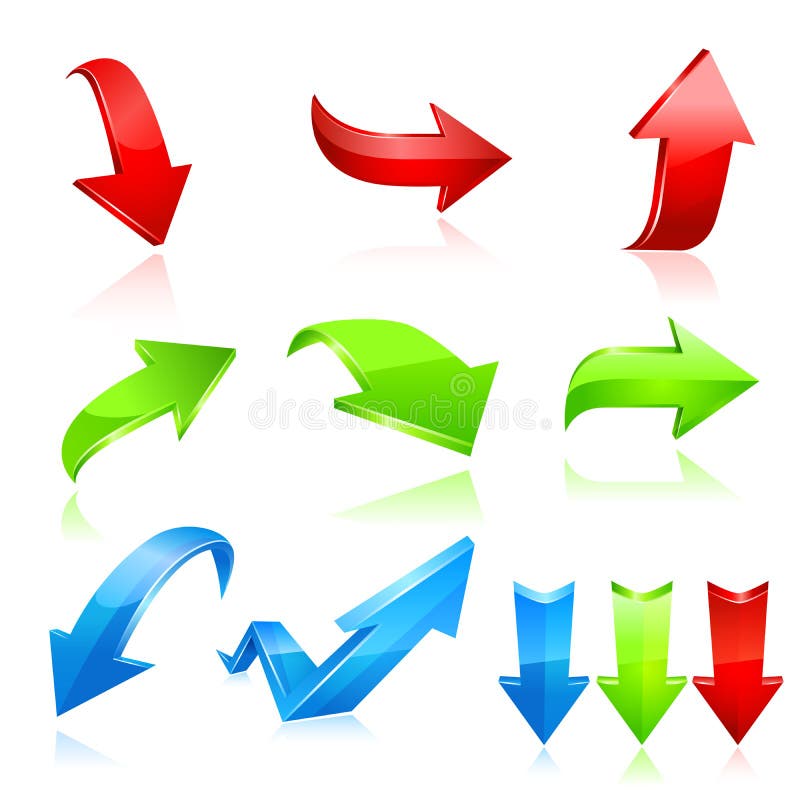 Conjunto Del Icono De La Flecha Vector Stock de ilustración ...
