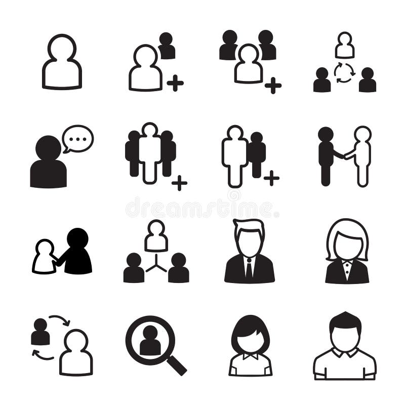 Conjunto Del Icono De La Gente Ilustración del Vector - Ilustración de ...