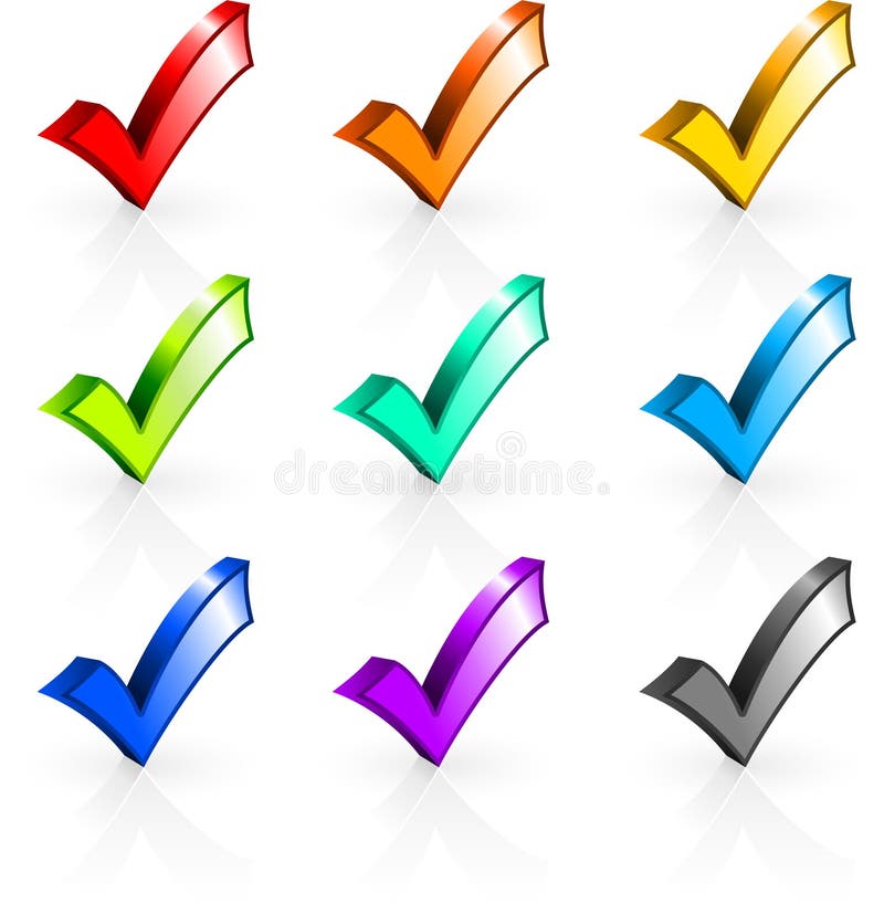 Conjunto Del Icono De La Marca De Verificación Stock de ilustración ...