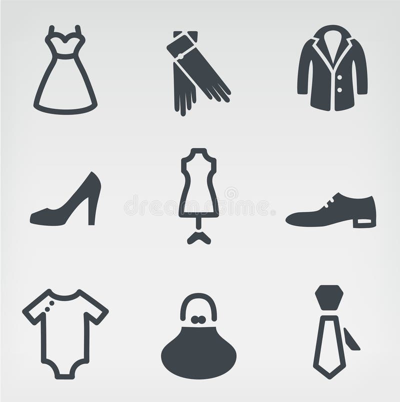 Conjunto Del Icono De La Moda Ilustración del Vector - Ilustración de ...