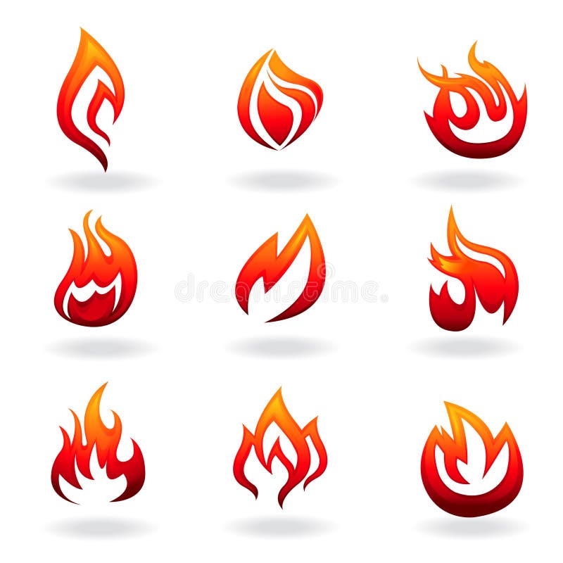 Conjunto Del Icono Del Fuego Ilustración del Vector - Ilustración de ...
