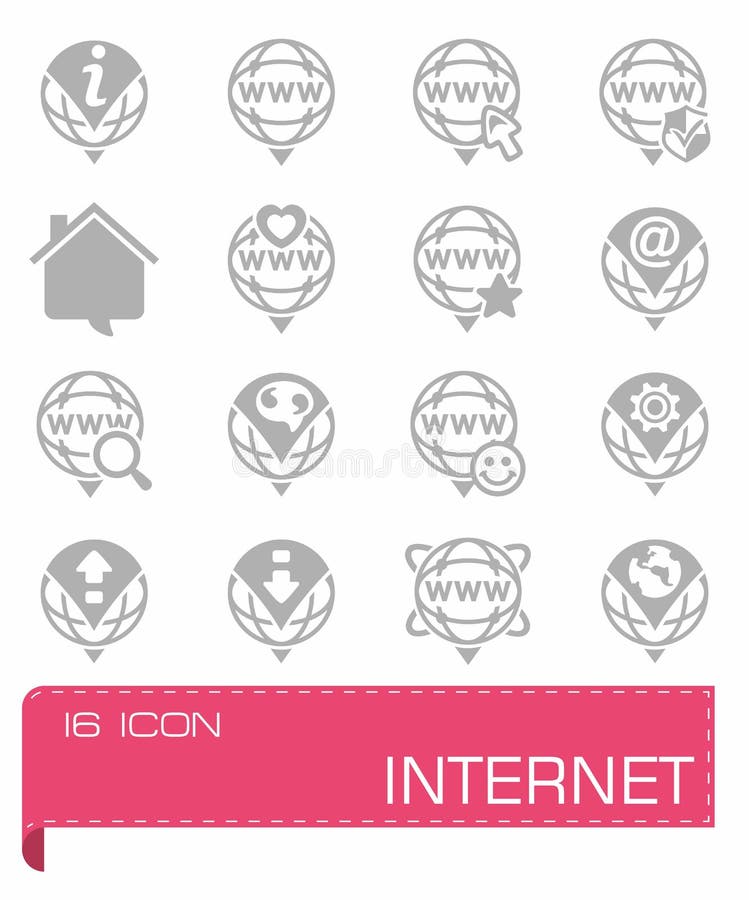 Conjunto Del Icono Del Internet Del Vector Ilustración del Vector ...