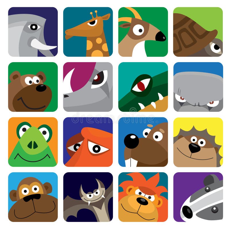 Conjunto Del Icono Del Vector De Los Animales Salvajes Ilustración del ... Conjunto Del Icono Del Vector De Los Animales Salvajes Ilustración del ...