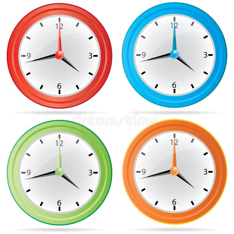 Conjunto Del Reloj De Pared Del Vector Ilustración del Vector ...