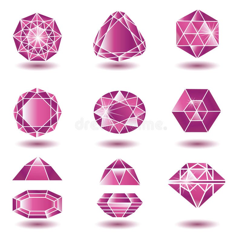 Conjunto Del Vector De Diamantes Ilustración del Vector - Ilustración ...