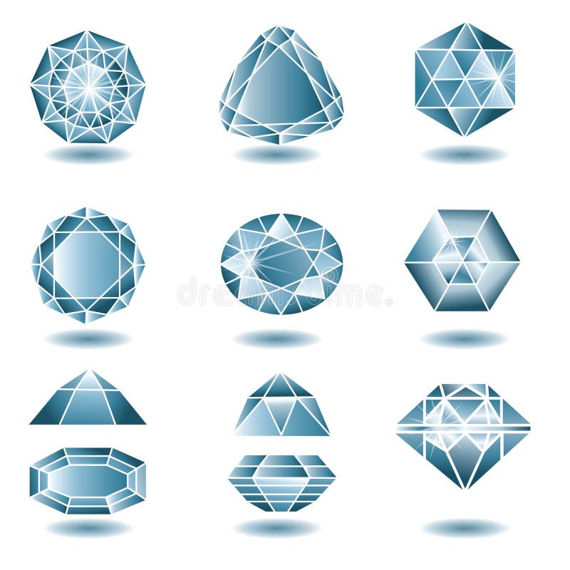 Conjunto Del Vector De Diamantes Ilustración del Vector - Ilustración ...