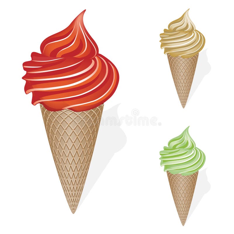 Conjunto Del Vector De Helado Ilustración del Vector - Ilustración de ...