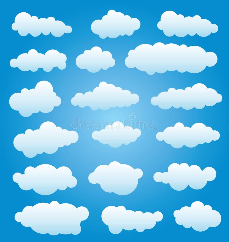 Conjunto Del Vector De Nubes Ilustración del Vector - Ilustración de ...