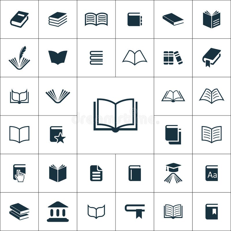 Conjunto Universal De Iconos De Libros Ilustración del Vector ...