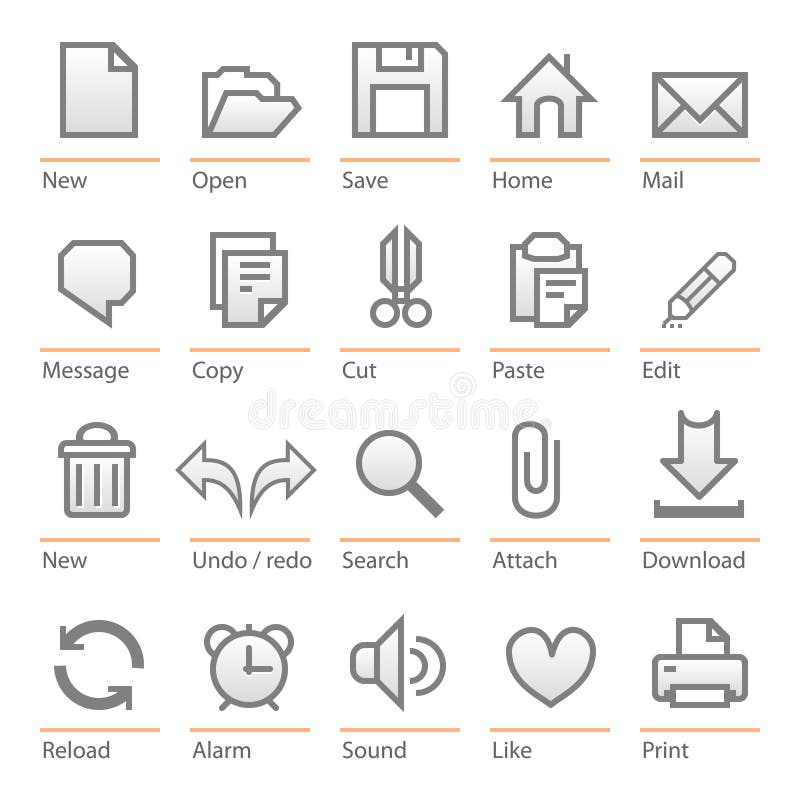 Iconos Universales Del Software Ilustración del Vector - Ilustración de ...
