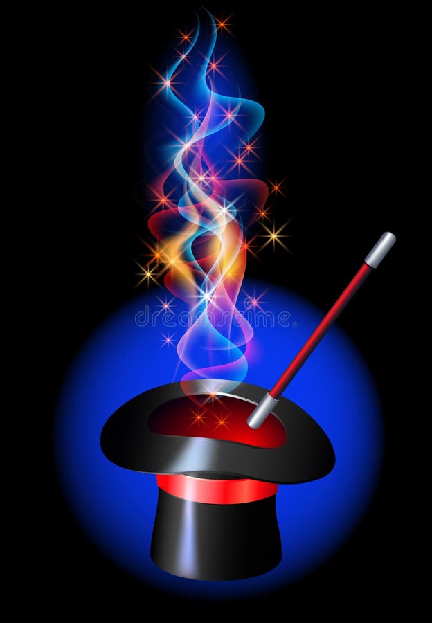 Conjurer Hat with Blazing Red Fire Stock Vector - Illustration of ...