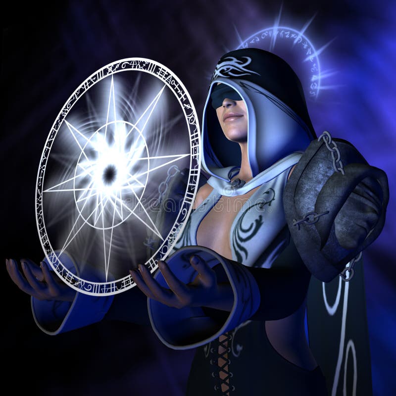 Conjuring wizard stock illustration. Illustration of light - 12034443