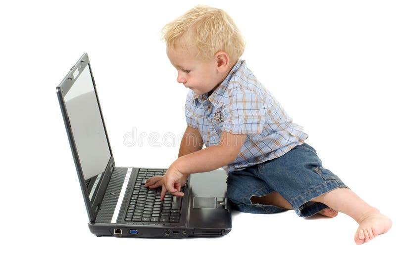 Connaissances En Informatique D'enfant En Bas âge Photo stock - Image ...