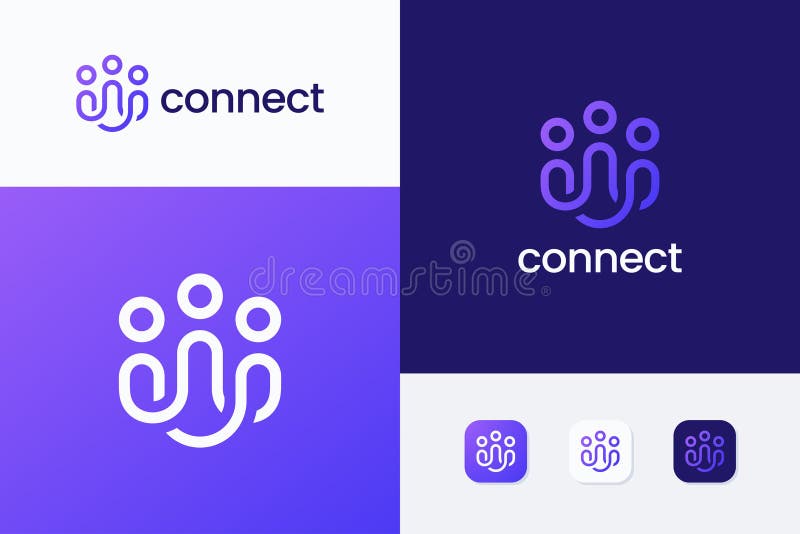 Futuristic and Modern Abstract People Connect Logo Business Technology ...