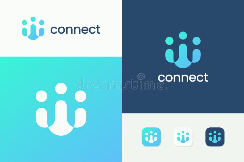 Modern and Futuristic Connect Logo Design with Gradient Colors and ...