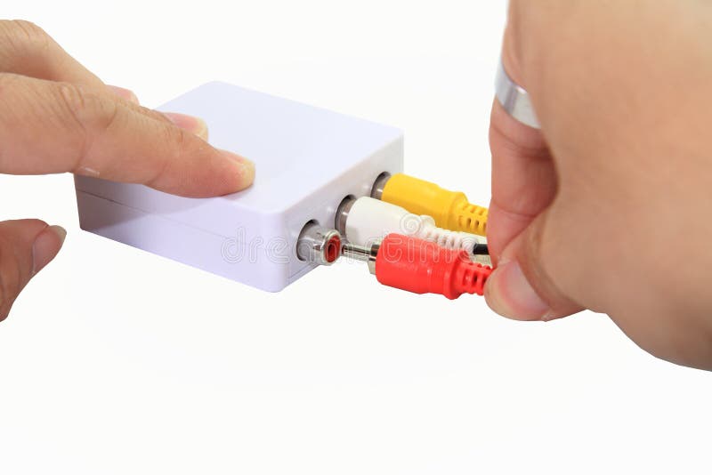 Connect AV Cable To the Box Stock Photo - Image of cable, game: 61728826