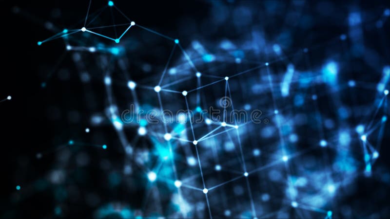 Connect Background. Network Structure Triangles Background with Dots and Lines. Artificial ...