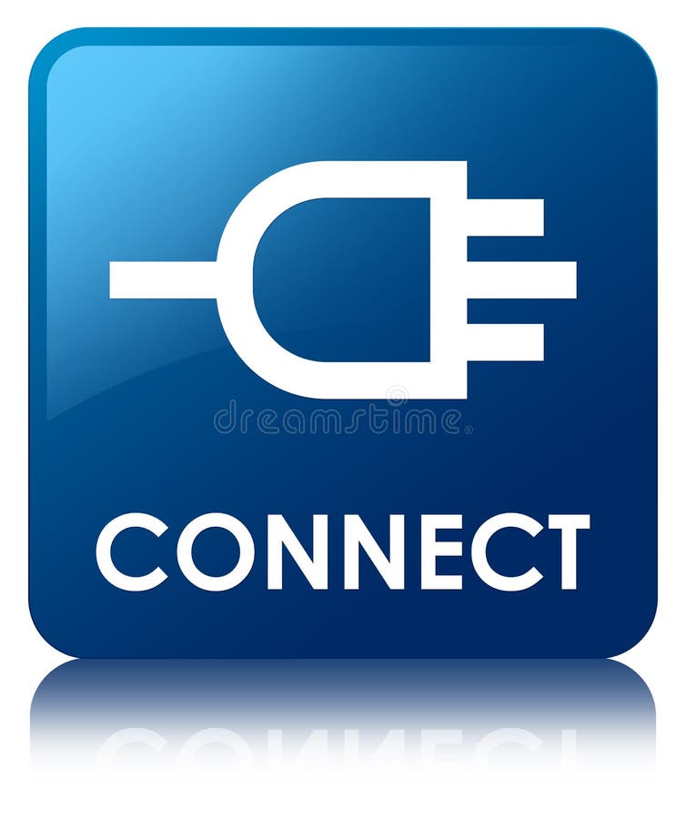 Connect blue square button stock illustration. Illustration of sign ...