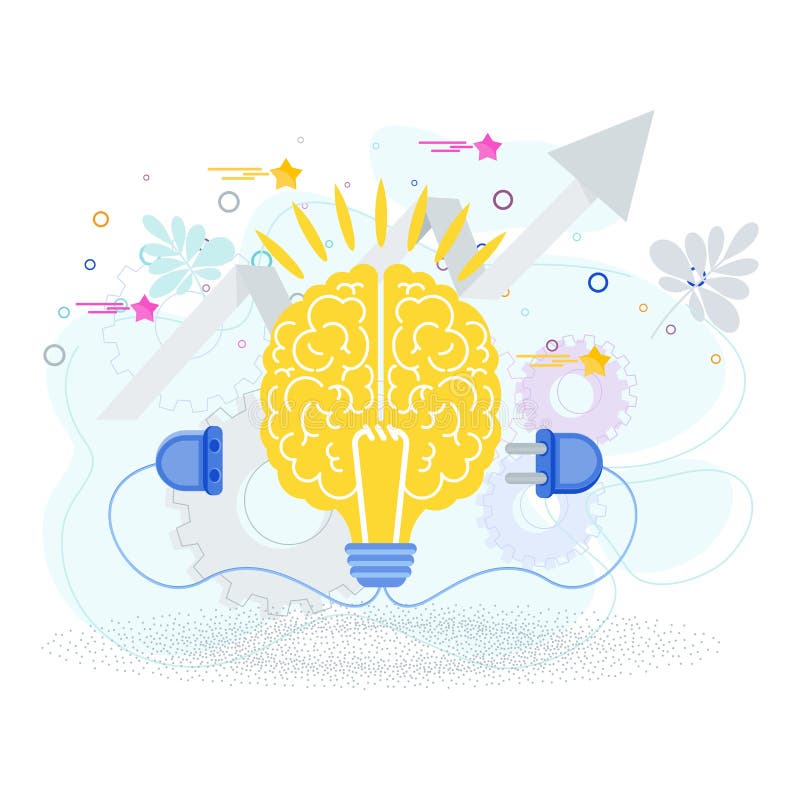 Connect the Brain To an Electrical Network. Stock Vector - Illustration ...