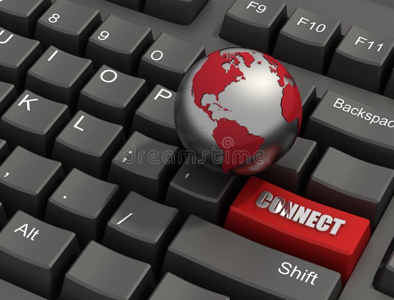 Connect Button on a Keyboard Stock Illustration - Illustration of enter ...