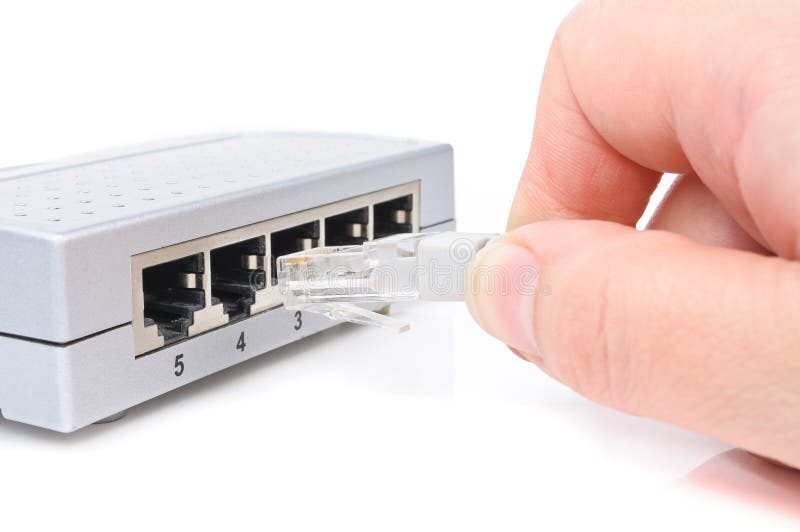 Connect the Cable To the Network Switch Stock Photo - Image of network ...