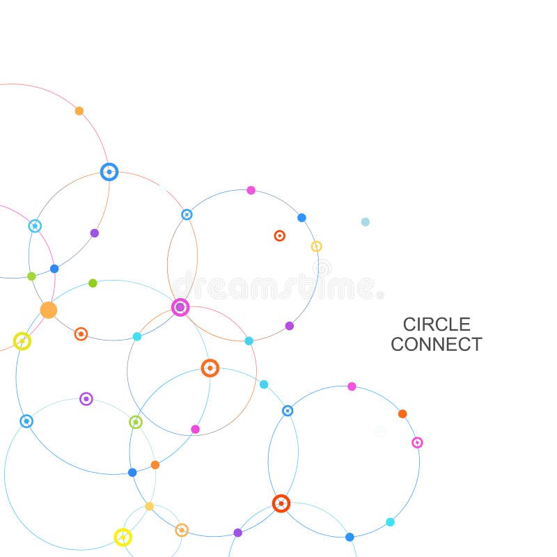 Connect Circle and Point with Intersections Stock Vector - Illustration ...