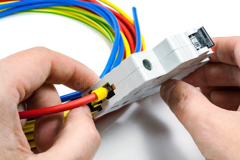 Connect the Electrical Outlet To the Power Cable on a White Background ...