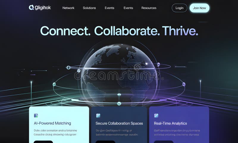 Connect, Collaborate, Thrive: Global Network Stock Illustration ...