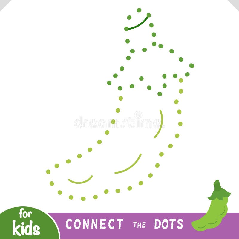 Connect the Color Dots, Education Game for Kids, Peas Stock Vector ...