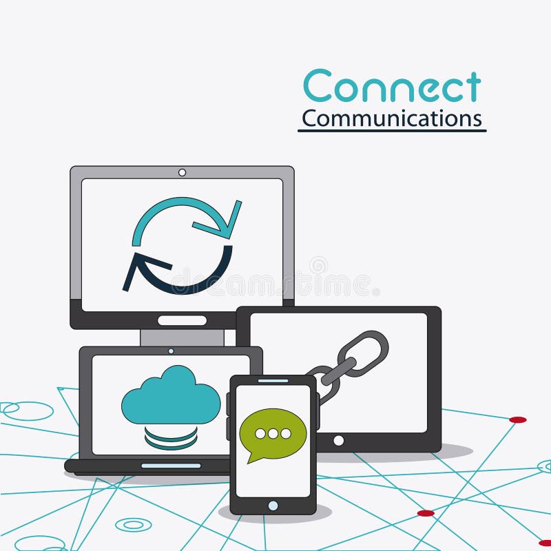 Connect Communications Social Network Icon Stock Vector - Illustration ...