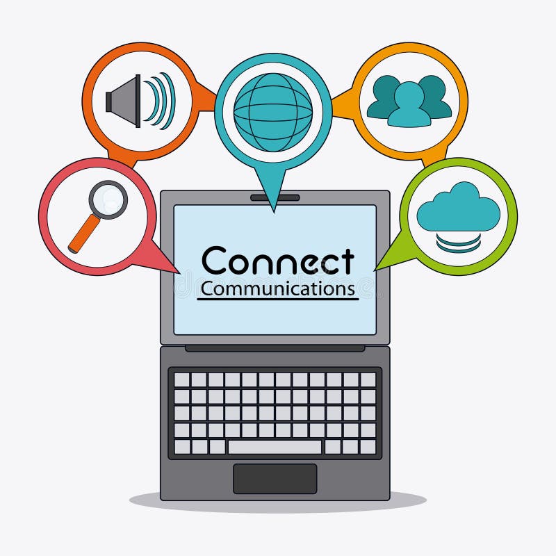 Connect Communications Social Network Icon Stock Vector - Illustration ...