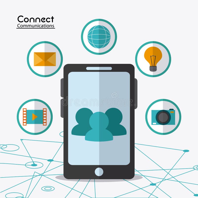 Connect Communications Social Network Icon Stock Vector - Illustration ...