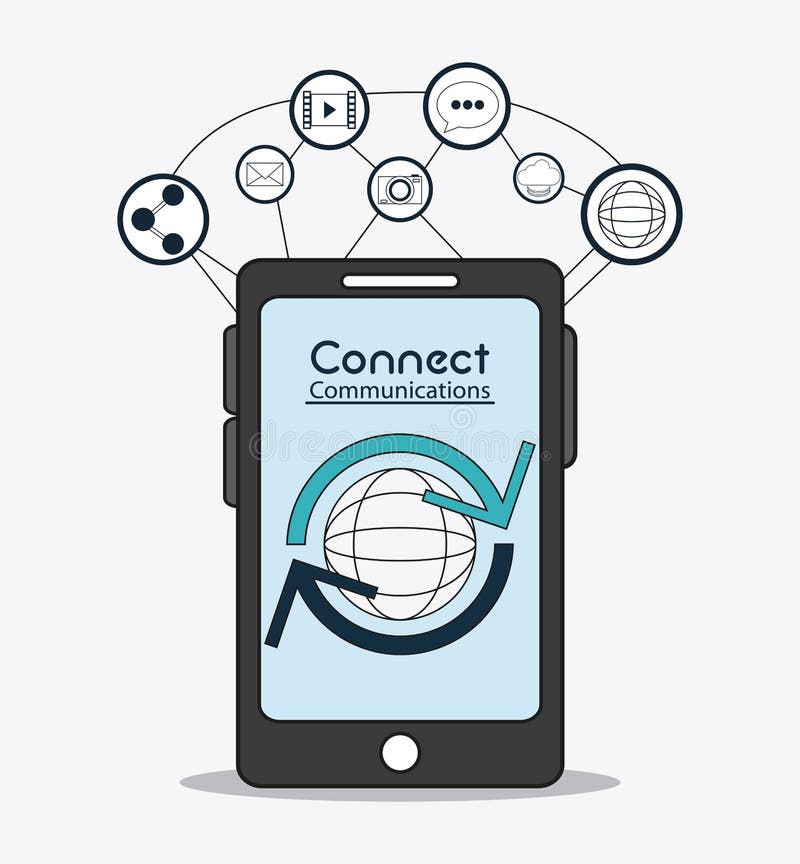 Connect Communications Social Network Icon Stock Vector - Illustration ...