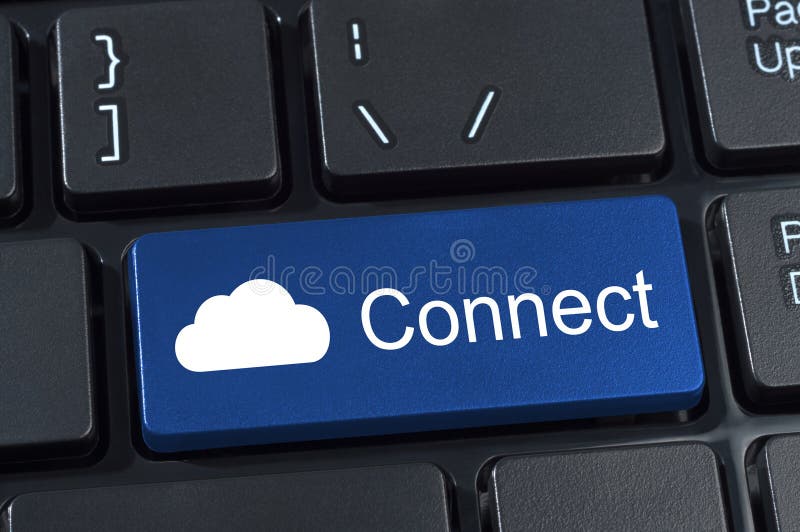 Connect Computer Keyboard Button. Stock Photo - Image of cloud, bright ...