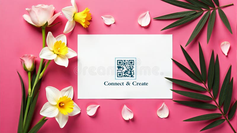 Connect, Create with Floral Frame Stock Image - Image of arrangement ...