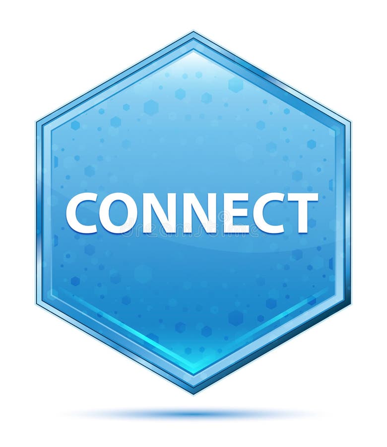 Connect Crystal Blue Hexagon Button Stock Illustration - Illustration ...