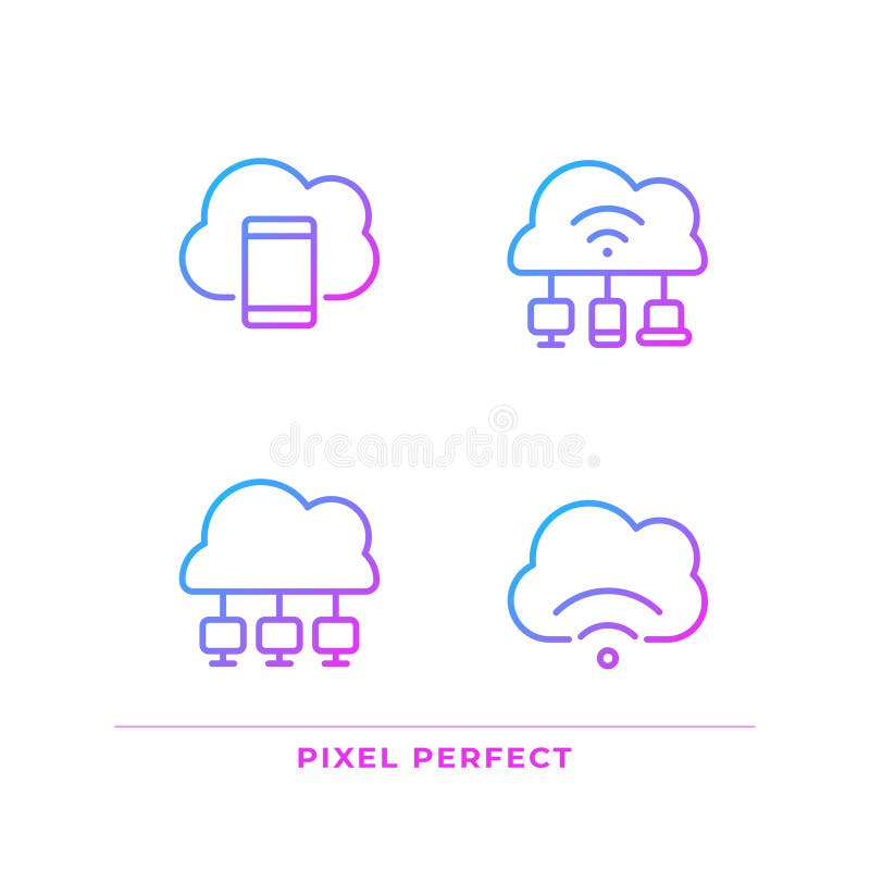 Connect Devices To Cloud Servers Pixel Perfect Gradient Linear Vector ...
