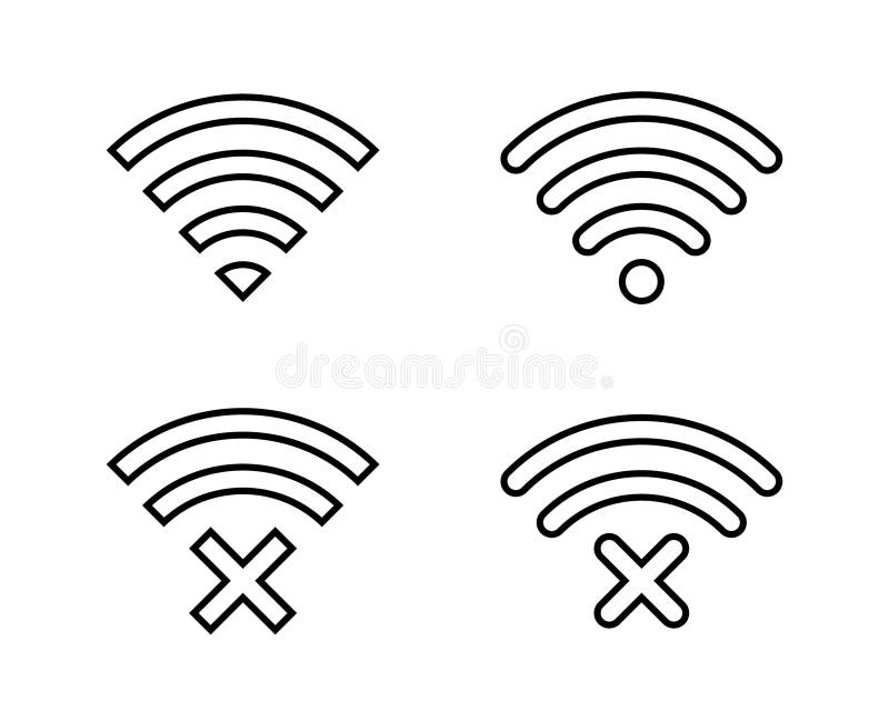 Connect and Disconnect Wifi Icon in Line Style. Wireless Network Vector ...