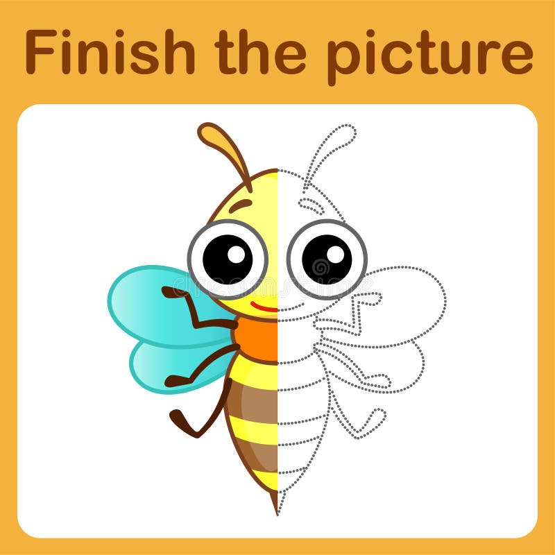 Connect the Dot and Complete the Picture. Simple Coloring Funny Insect ...