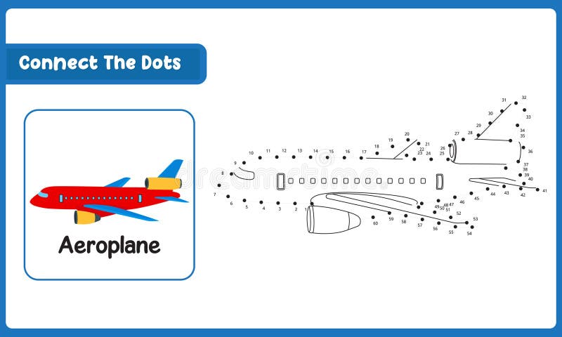 Connect the Dots Aeroplane Hand Practice. Vector Stock Vector ...