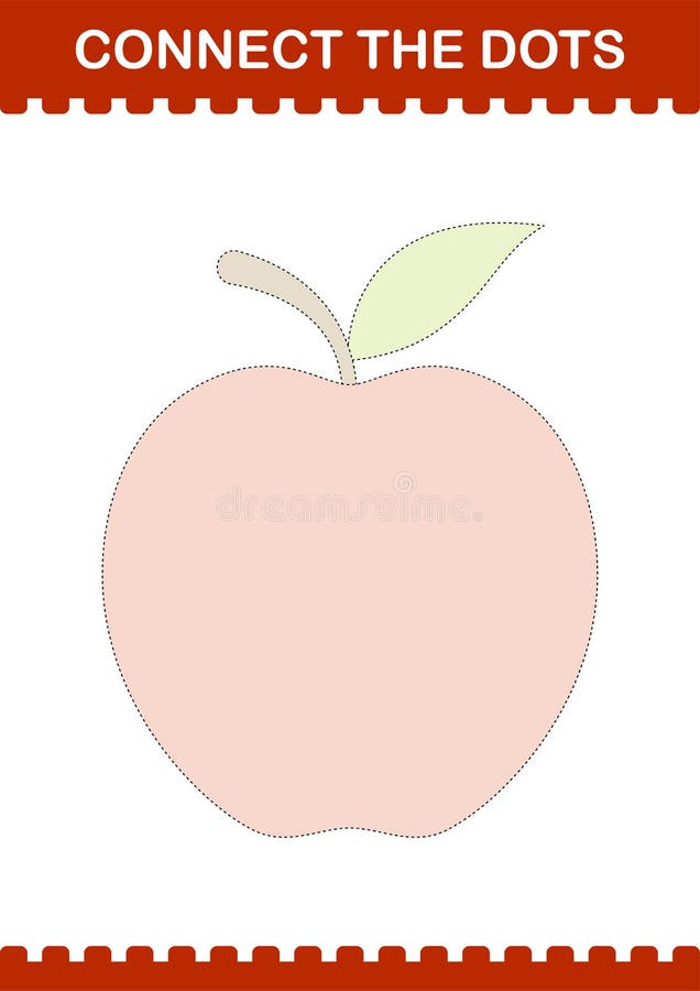 Connect the Dots Apple. Worksheet for Kids Stock Vector - Illustration ...