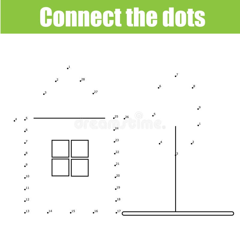 House Coloring Page. Color by Shapes, Printable Activity. Worksheet for ...