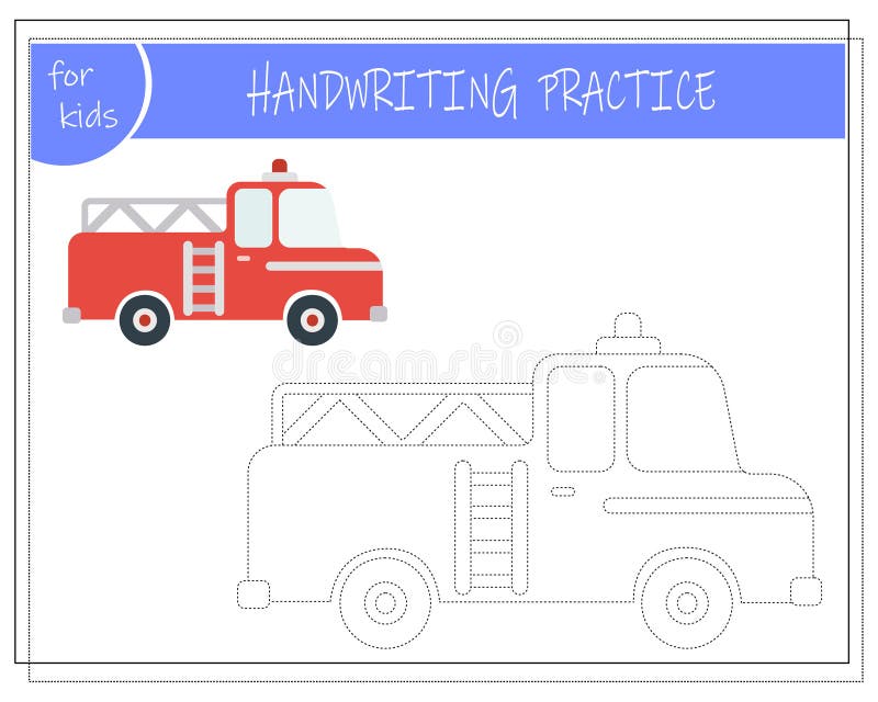 Connect the Dots, Educational Game for Kids, Cartoon Fire Truck Stock ...