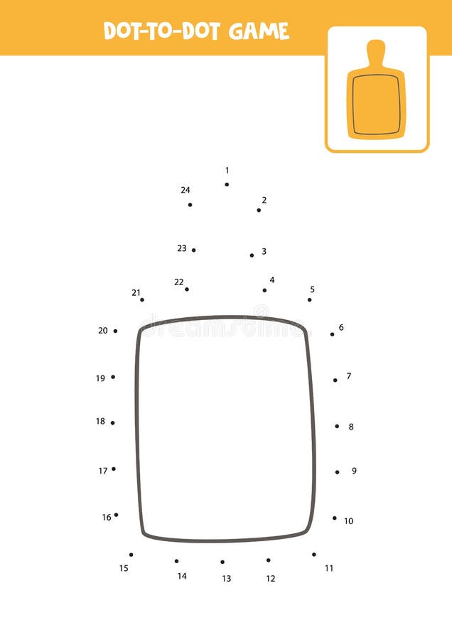 Connect the Dots Game with Chopping Board. Stock Vector - Illustration ...